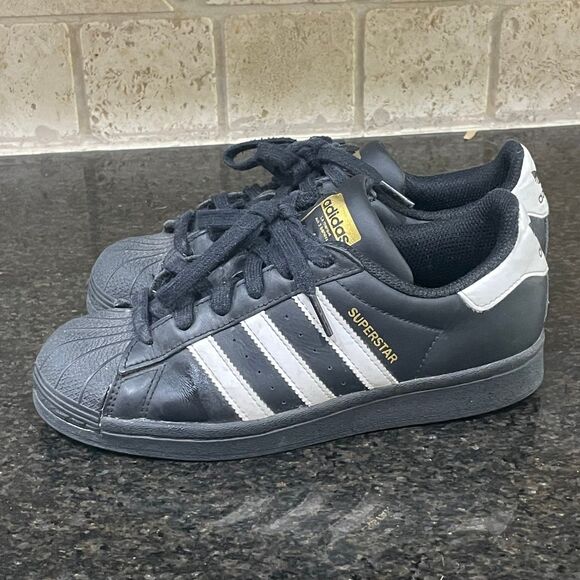 adidas | Shoes | Adidas Originals Superstar Black Lace Up Sneakers ...